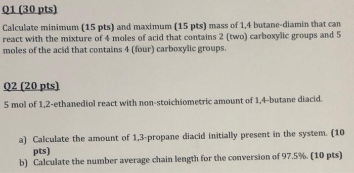 Solved Q1 (30 pts) Calculate minimum (15 pts) and maximum | Chegg.com
