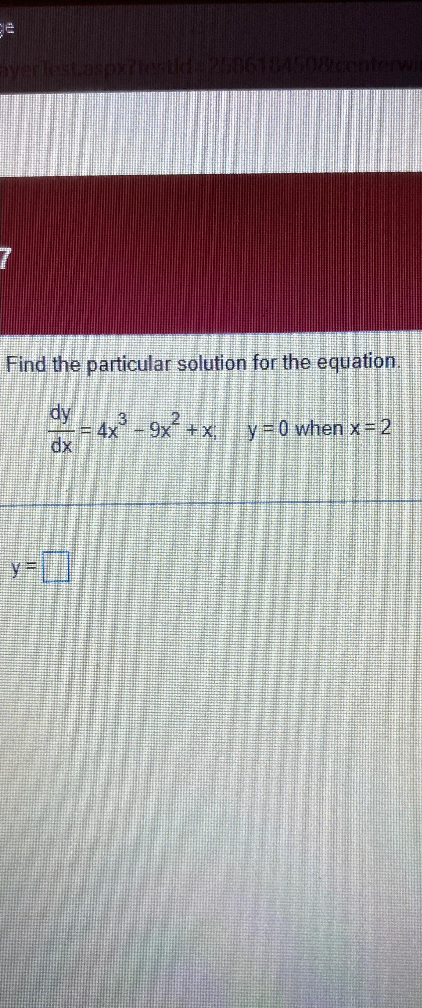 Solved Find the particular solution for the | Chegg.com
