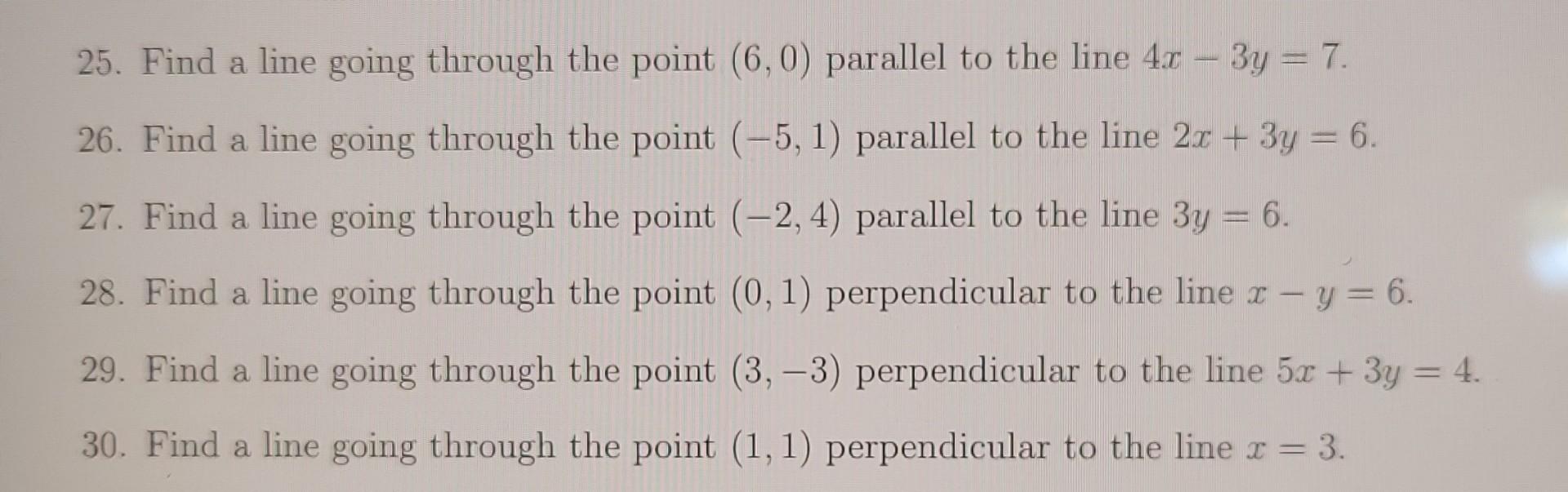 Solved 25. Find a line going through the point (6,0) | Chegg.com