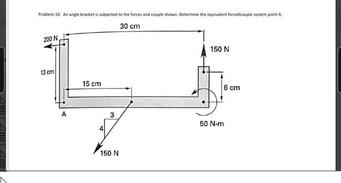 Solved Problem 10. An angle bracket is subjected to the | Chegg.com