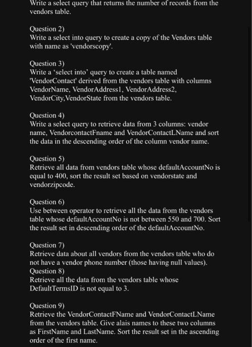 Solved INSERT INTO Invoices (InvoiceID, VendorID, | Chegg.com