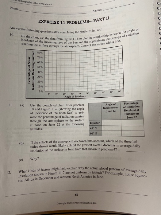 Geography Laboratory Manual Name Section EXERCISE 11 | Chegg.com
