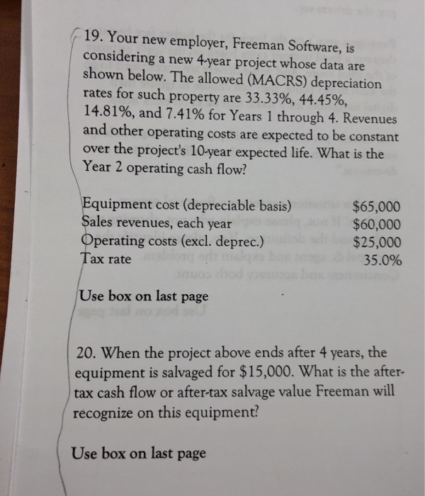 Solved 19. Your new employer, Freeman Software, is | Chegg.com