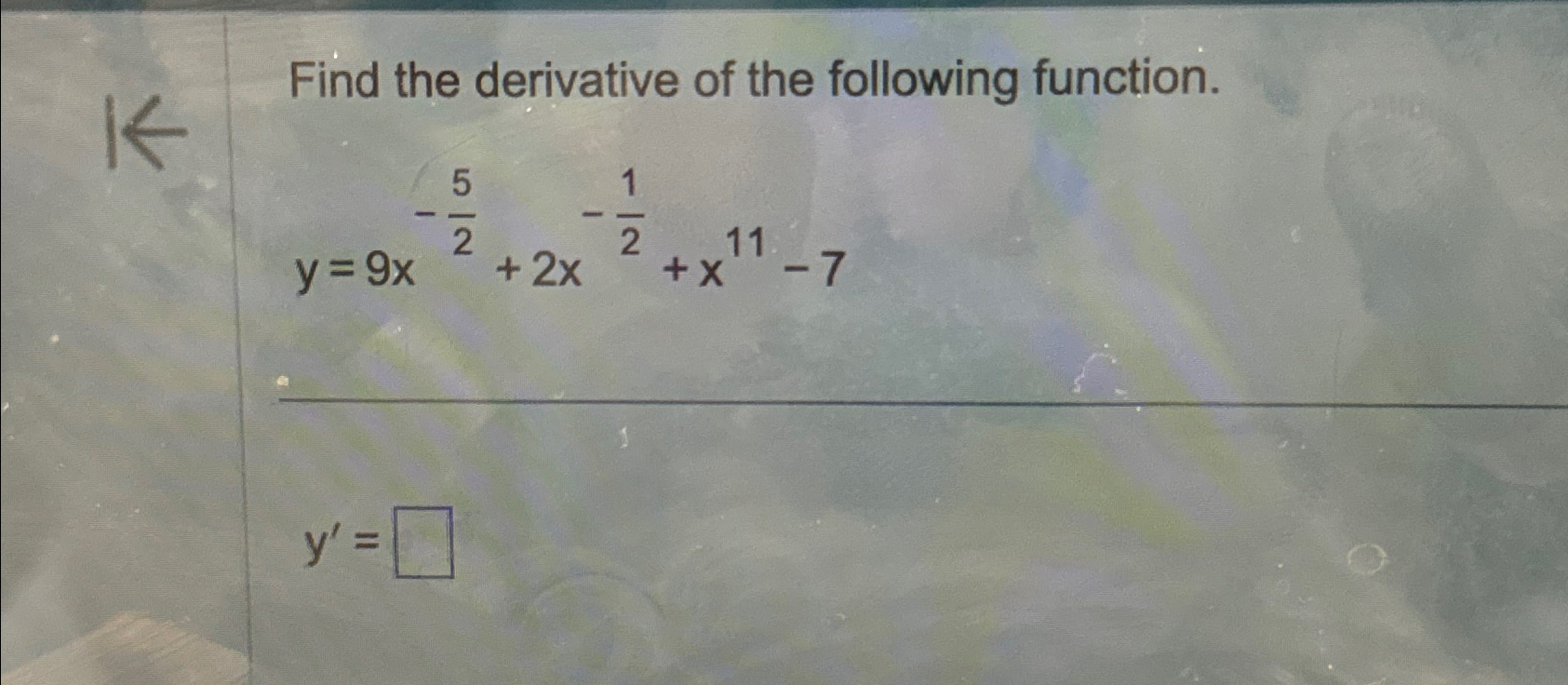 Solved Find the derivative of the following | Chegg.com