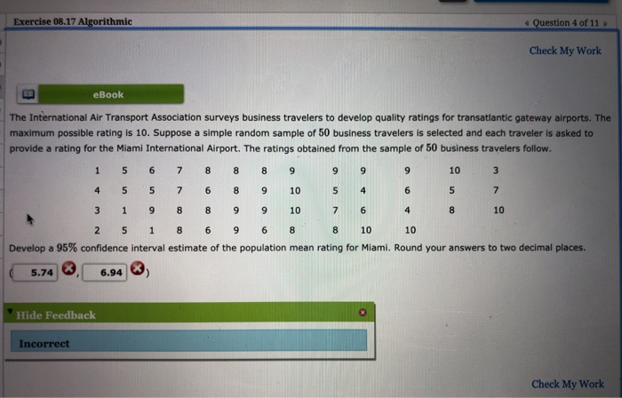 Solved Exercise 08.17 Algorithmic Question 4 of 11 Check My | Chegg.com