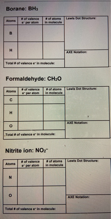 Solved Borane: BH3 Lewis Dot Structure: Atoms of valence e | Chegg.com