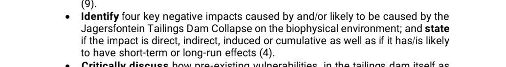 Identify four key negative impacts caused by and/or | Chegg.com
