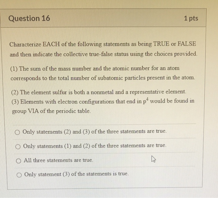 Solved Which of the following statements is consistent with | Chegg.com