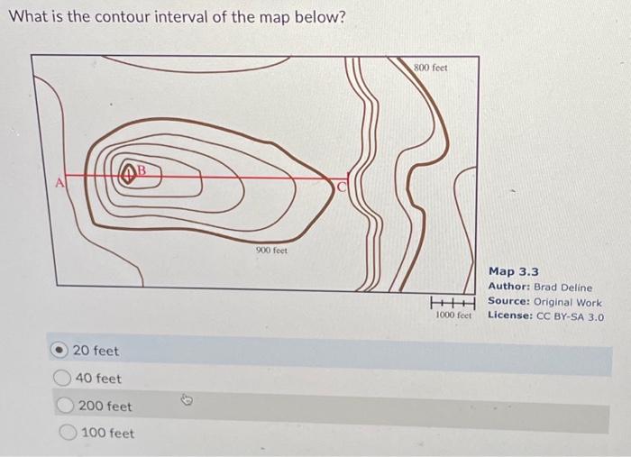 Using the contour lines on map 3.3 below, which area | Chegg.com