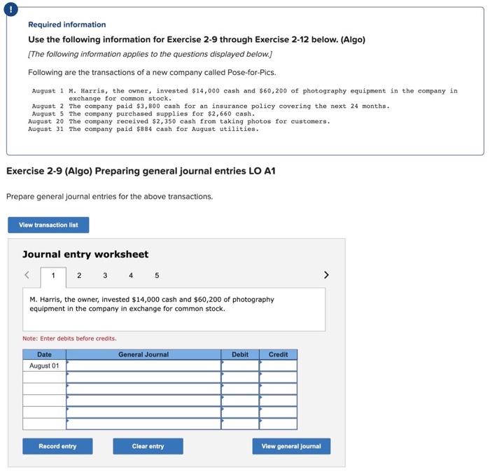 Solved Required information Use the following information | Chegg.com Solved Required information Use the following information | Chegg.com