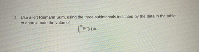 Solved 2. Use a left Riemann Sum, using the three | Chegg.com