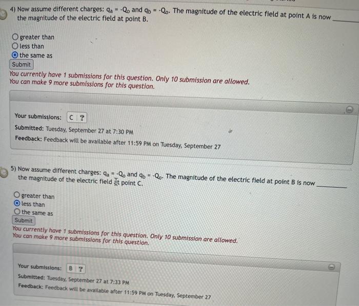 Solved Two point charges (qa=+Q0 and qb=−Q0) are each a | Chegg.com