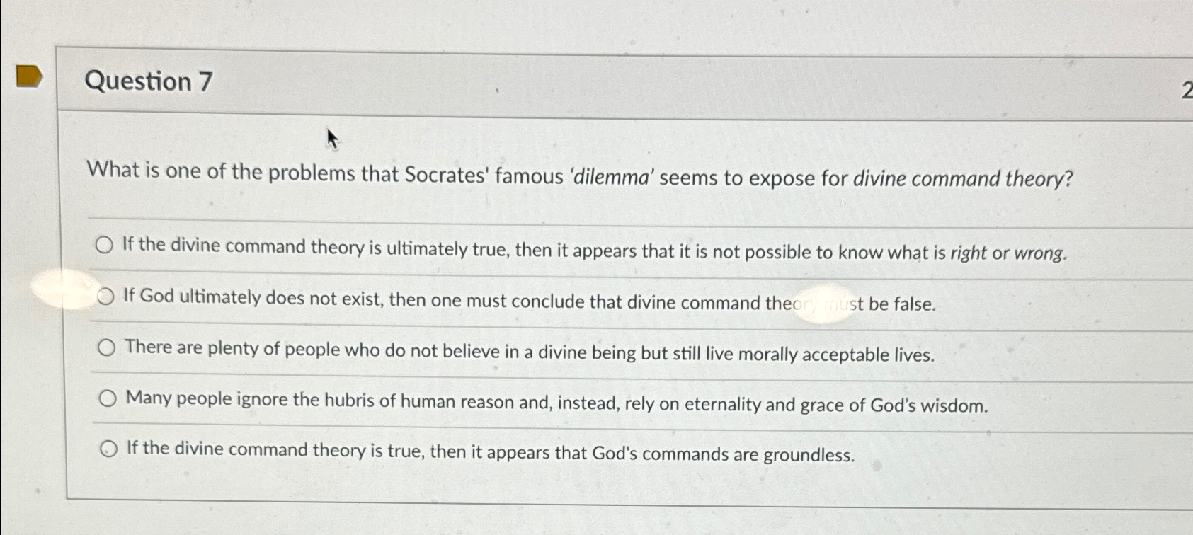 Solved Question 7What is one of the problems that Socrates' | Chegg.com