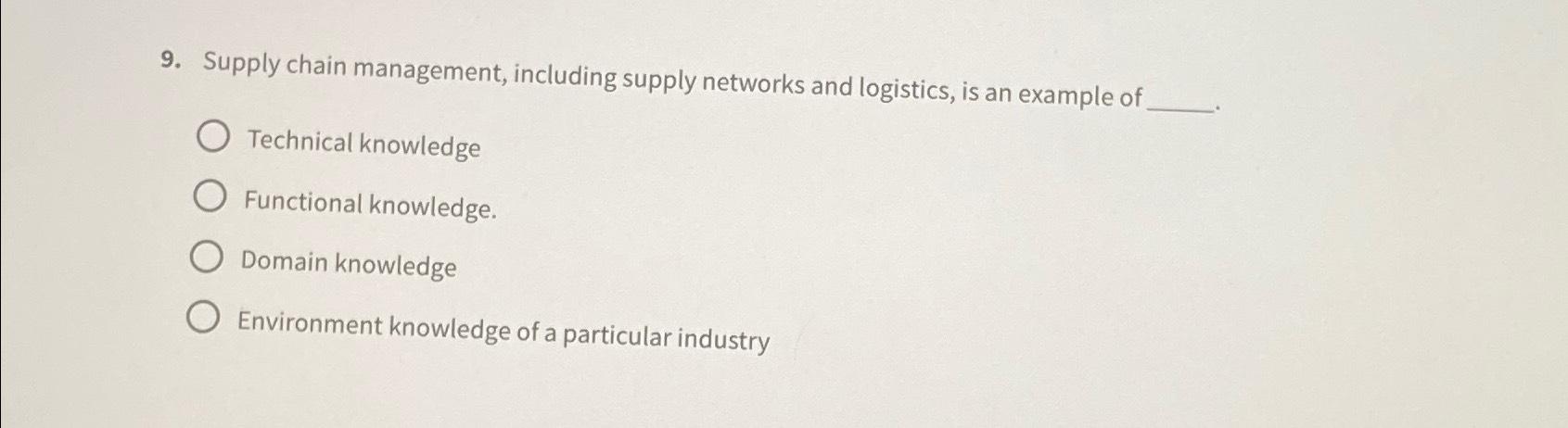 Solved Supply chain management, including supply networks | Chegg.com