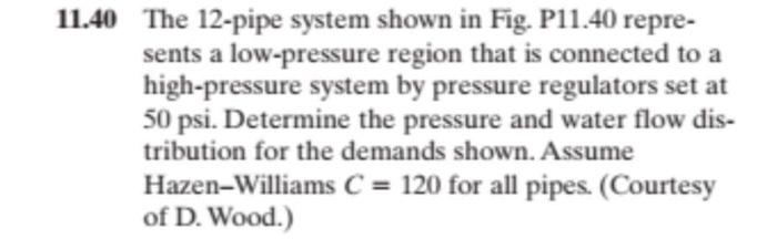Solved 11.40 The 12-pipe system shown in Fig. P11.40 repre- | Chegg.com