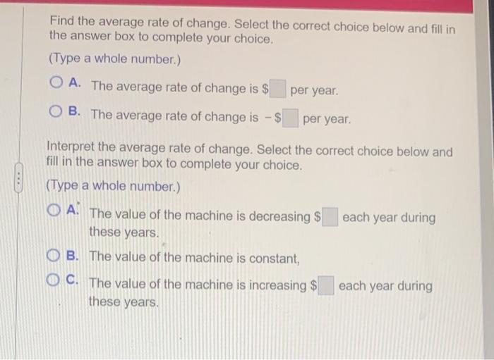 Solved Find and interpret the average rate of change | Chegg.com