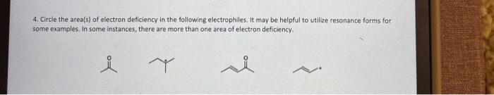 Solved 4. Circle the area(s) of electron deficiency in the | Chegg.com