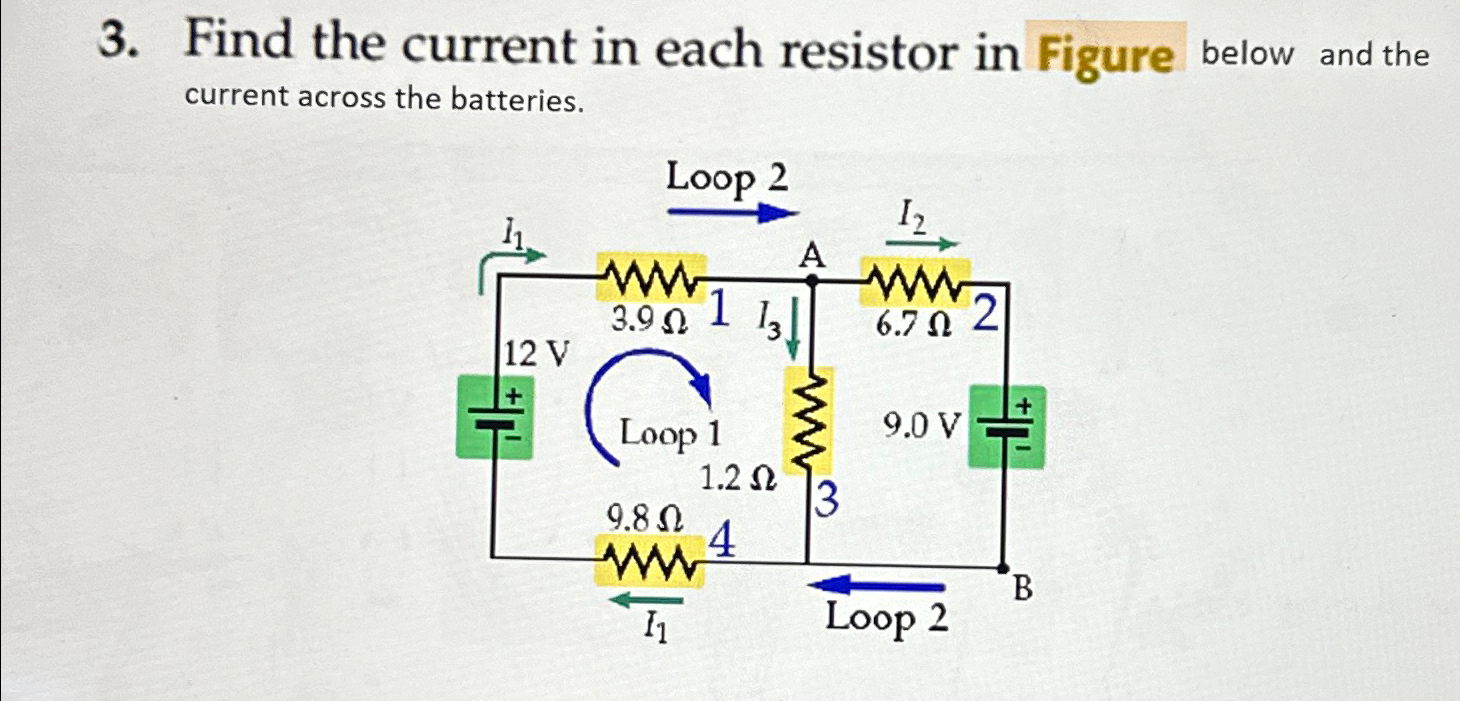 Solved Find the current in each resistor in Figure below and | Chegg.com