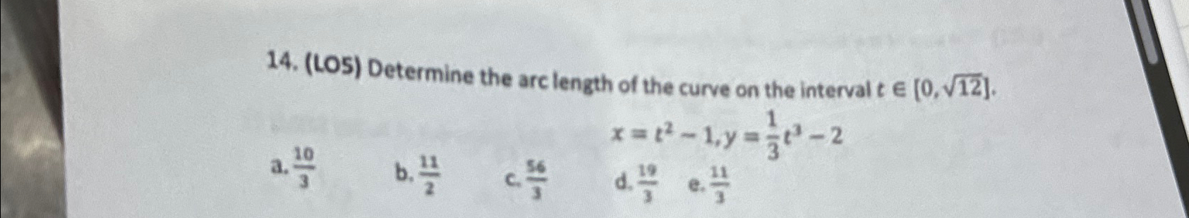 Solved (LOS) ﻿Determine the arc length of the curve on the | Chegg.com