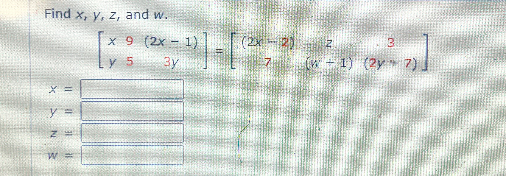 Solved Find x,y,z, ﻿and | Chegg.com