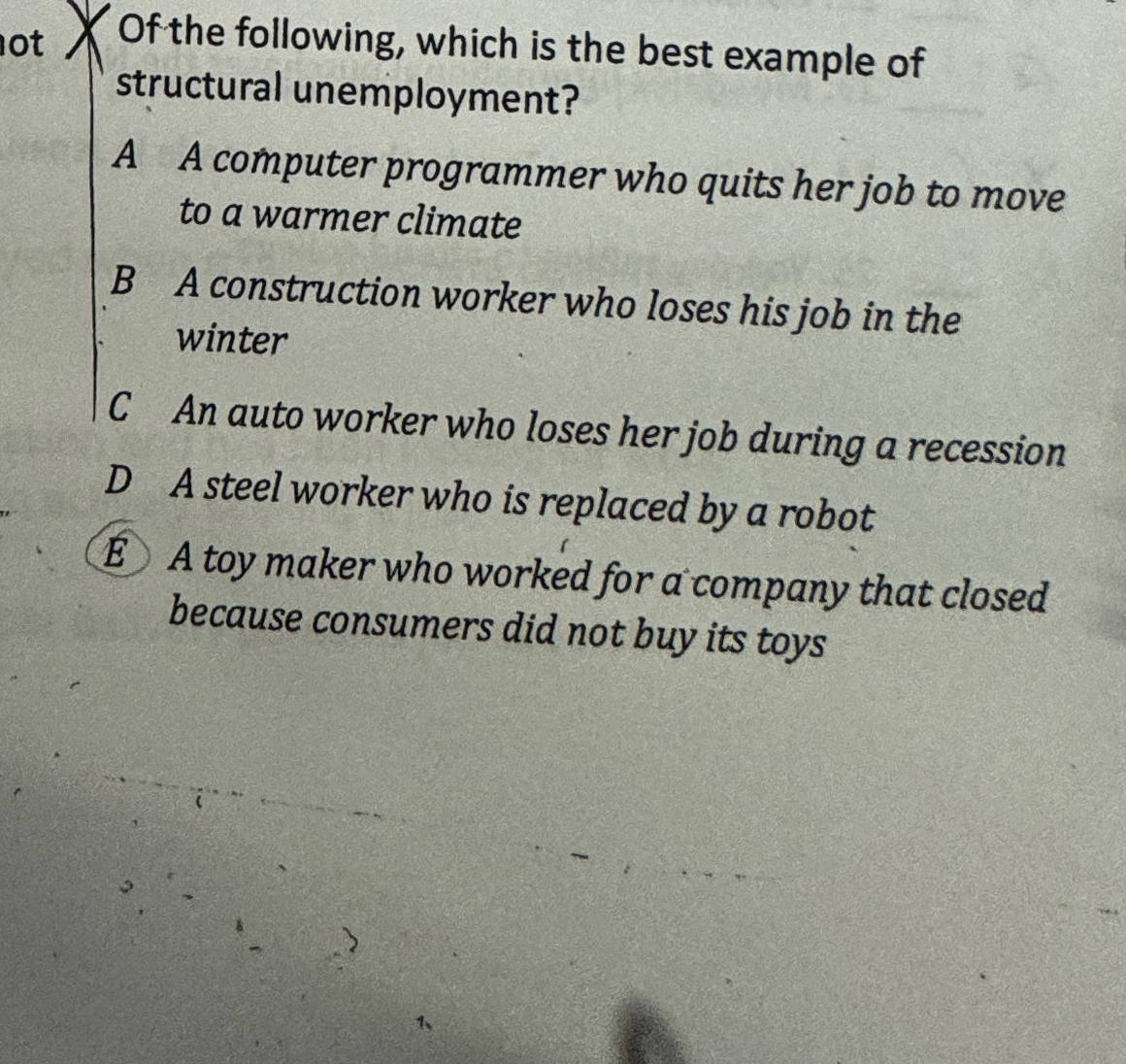 Solved Of the following, which is the best example of | Chegg.com