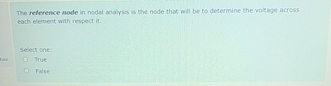 Solved The reference node in nodal analysis is the node that | Chegg.com