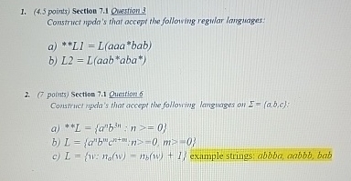 Solved (4.5 ﻿points) ﻿Section 7.1 ﻿Quertion 3Constrinct | Chegg.com