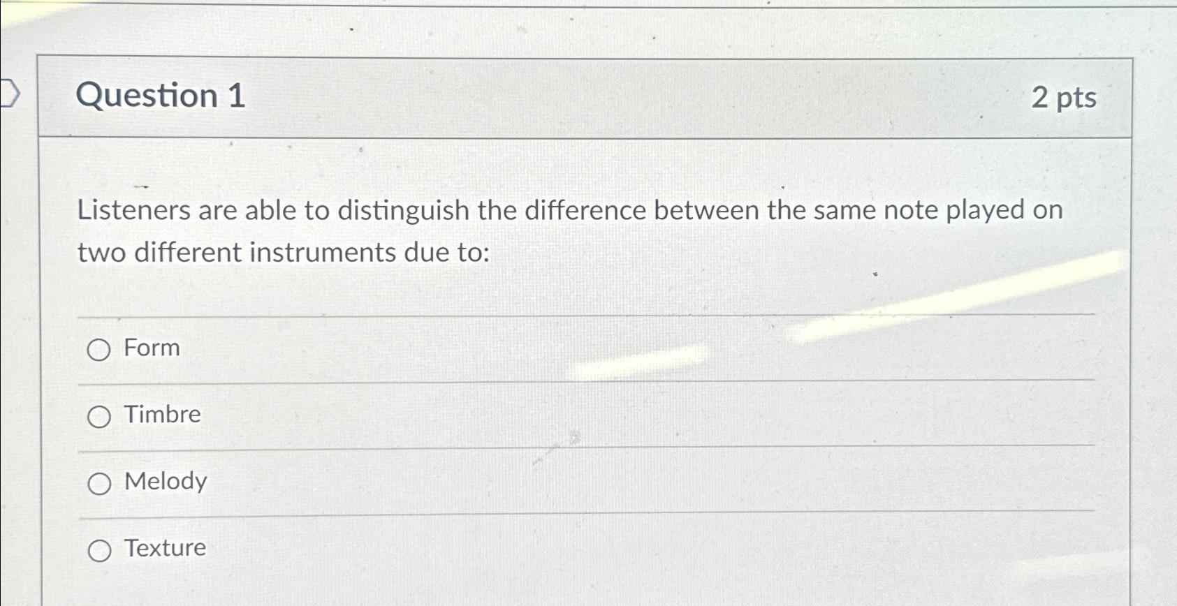 Solved Question 12 ﻿ptsListeners are able to distinguish the | Chegg.com