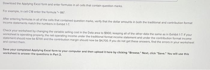Solved Download the Applying Excel form and enter formulas | Chegg.com