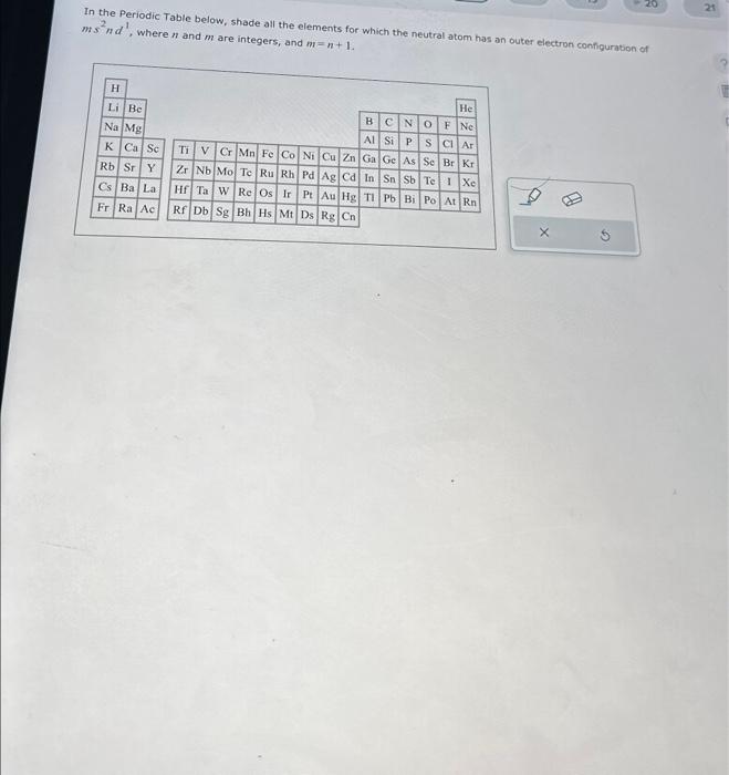 In the Periodic Tabie below, shade all the elements | Chegg.com