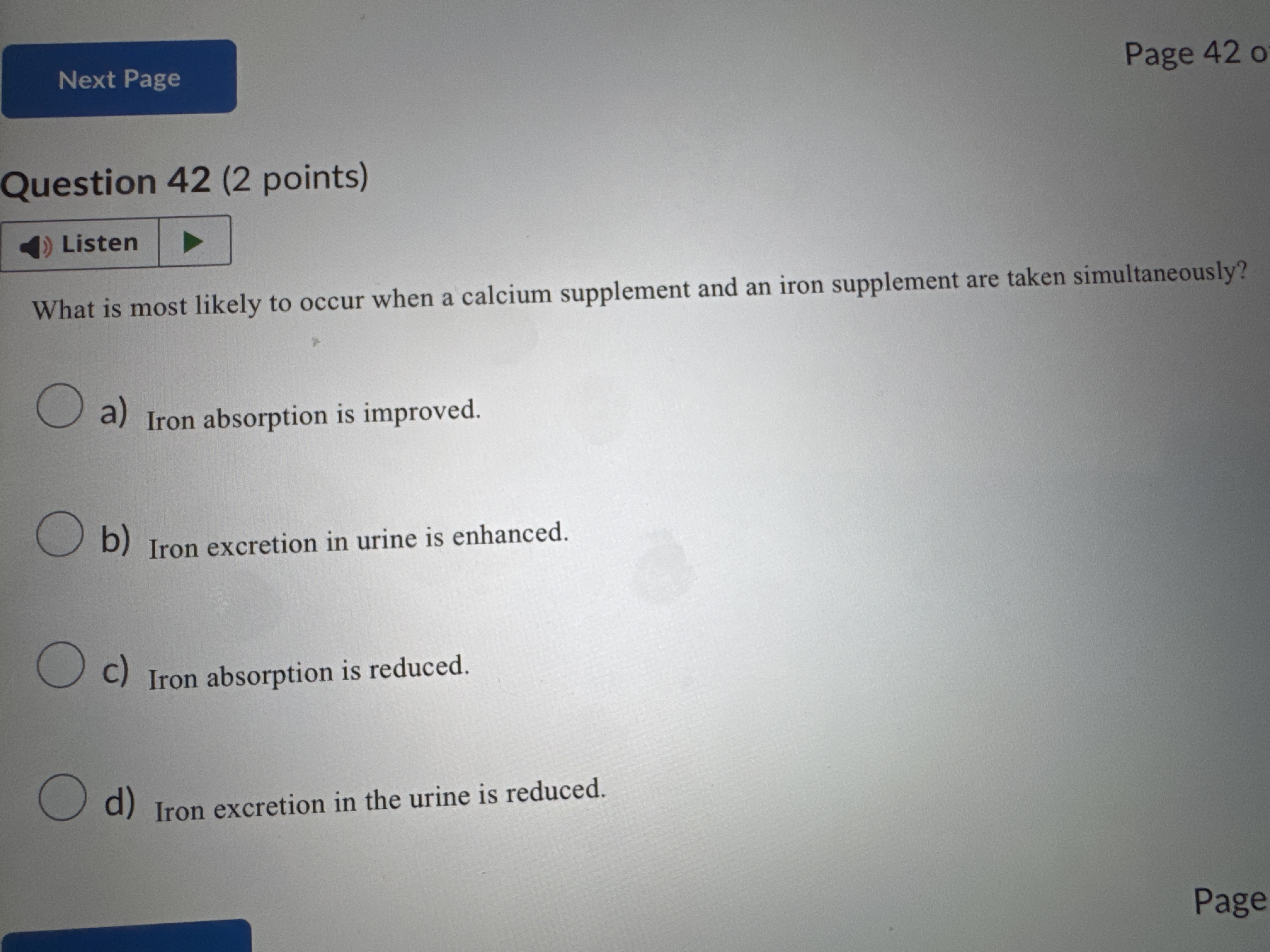 Solved Question 42 (2 ﻿points)What is most likely to occur | Chegg.com
