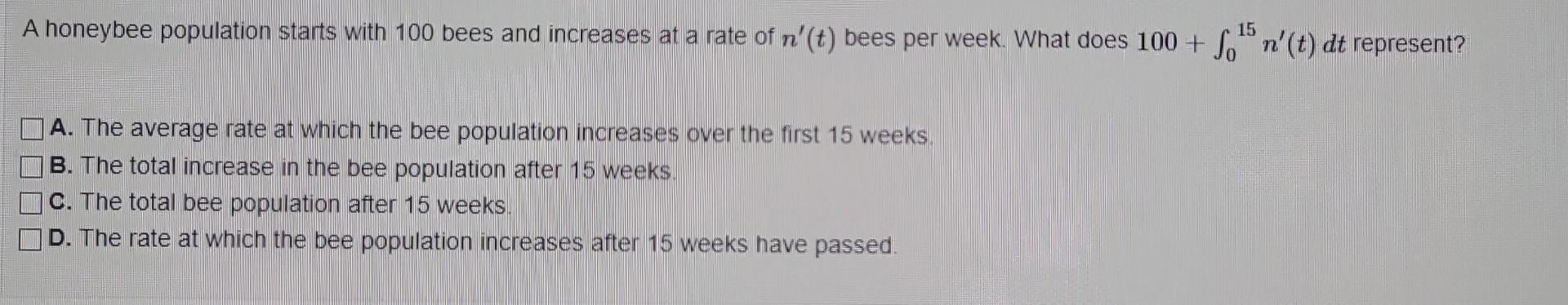 Solved A honeybee population starts with 100 bees and | Chegg.com