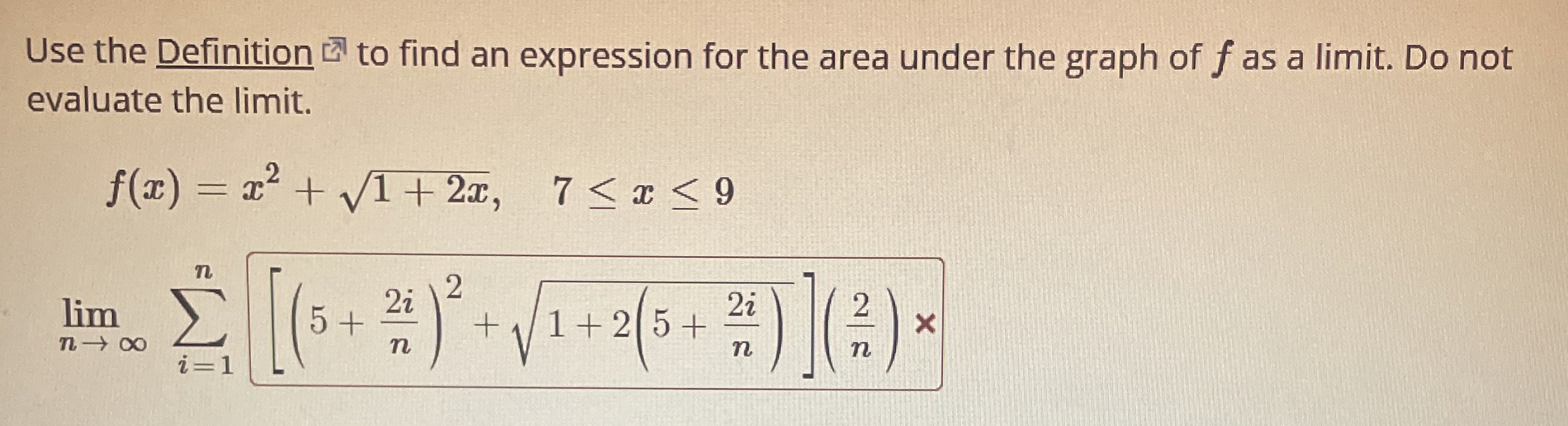 Solved Use the Definition to find an expression for the | Chegg.com