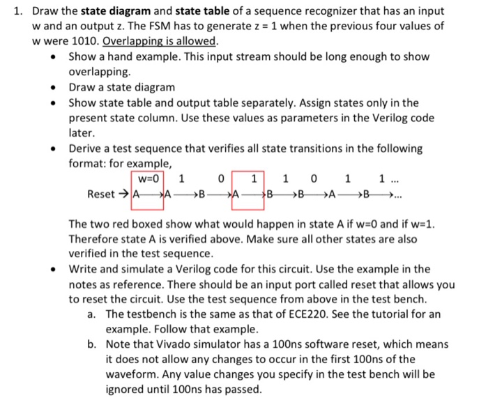 Solved 1. Draw the state diagram and state table of a | Chegg.com
