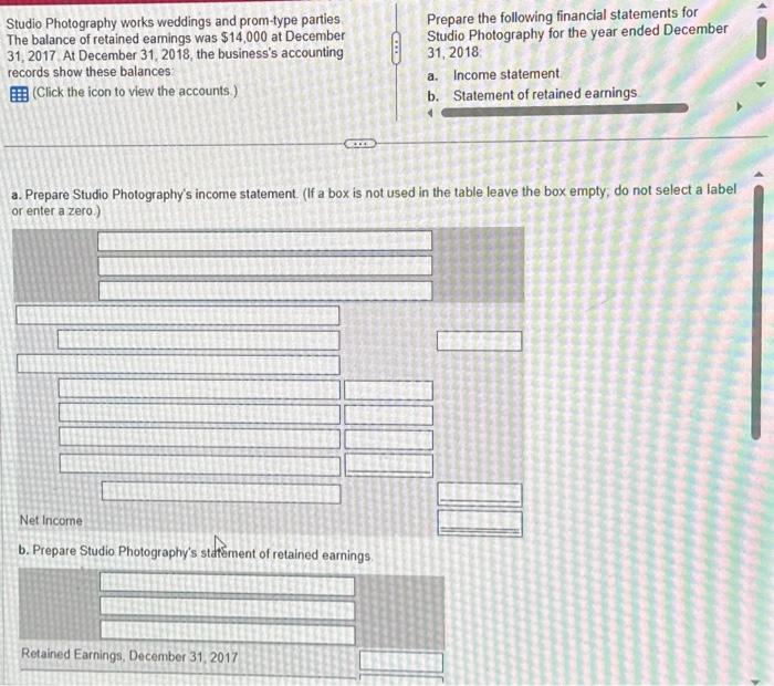 Solved Studio Photography works weddings and prom-type | Chegg.com