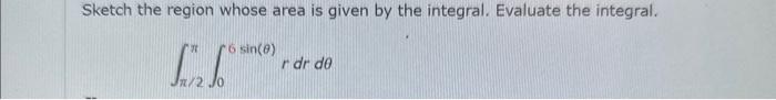 Solved Sketch the region whose area is given by the | Chegg.com