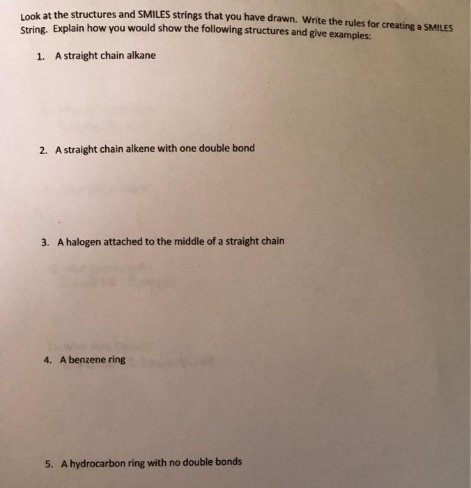 Solved Look at the structures and SMILES strings that you | Chegg.com