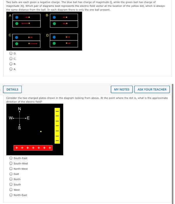Solved Two balls are each given a negative charge. The blue | Chegg.com