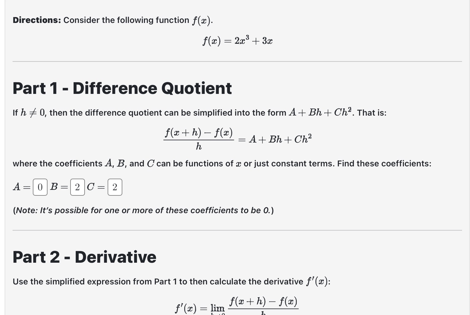 Solved Directions: Consider the following function | Chegg.com