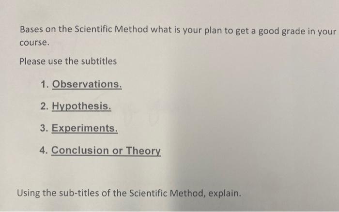 Solved cientific Method: Thinking like a Scientist The | Chegg.com