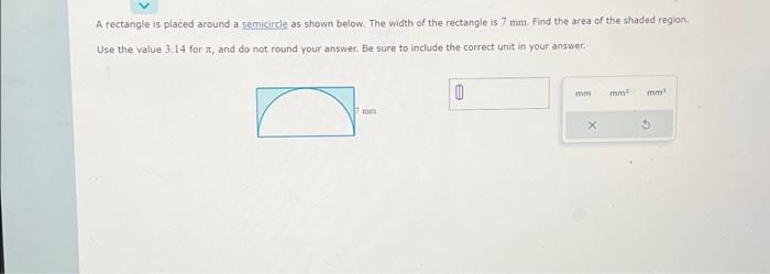 Solved A rectangle is placed around a semicircle as shown | Chegg.com