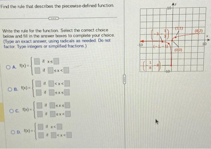 Solved Find the rule that describes the piecewise-defined | Chegg.com