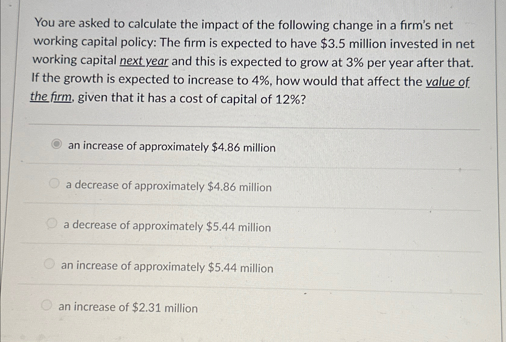Solved You are asked to calculate the impact of the | Chegg.com