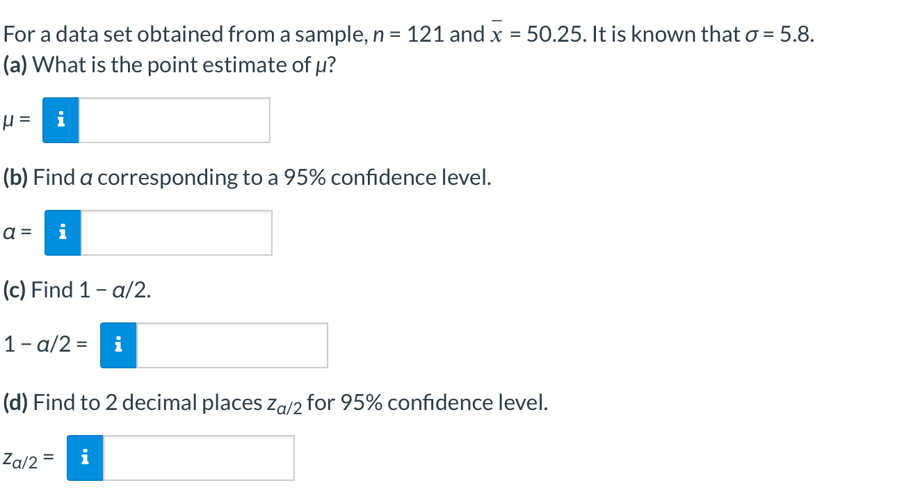 Solved For a data set obtained from a sample, n=121 ﻿and | Chegg.com