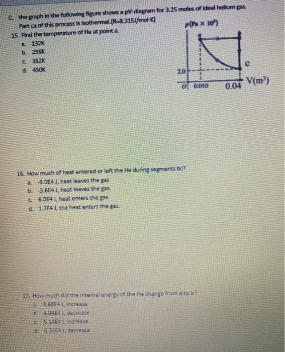 Solved the graph in the following figure shows a pV-diagram | Chegg.com