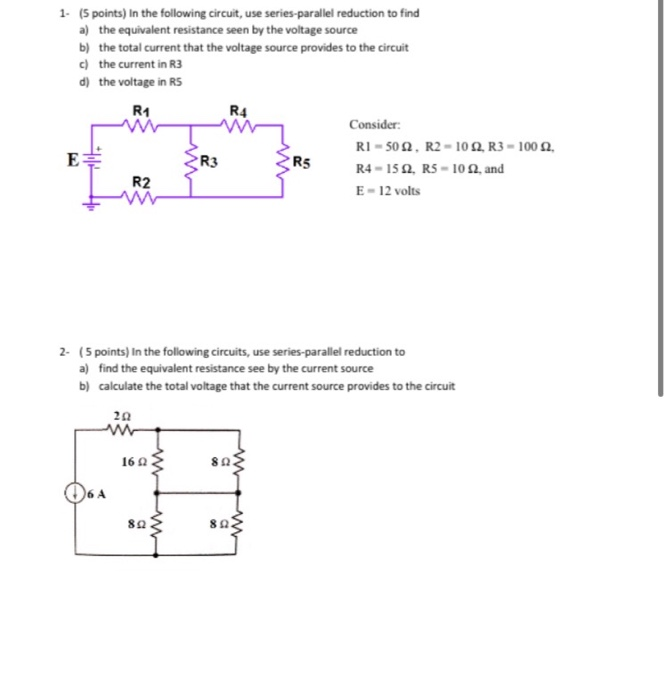 Solved (5 points) In the following circuit, use | Chegg.com