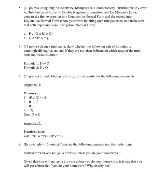 Solved 1. (10 points) For each of the following arguments, | Chegg.com