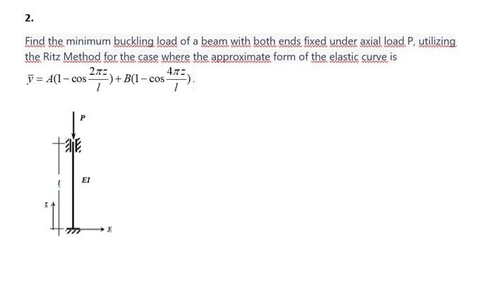 Solved Find the minimum buckling load of a beam with both | Chegg.com