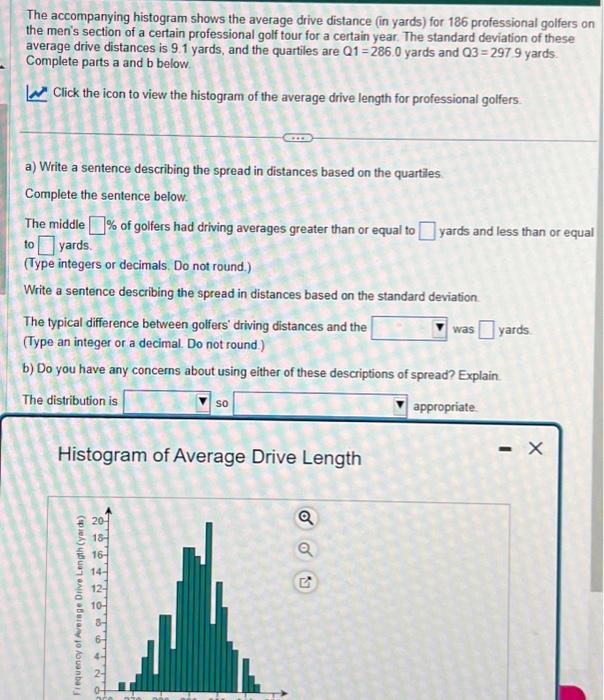 Solved The accompanying histogram shows the average drive | Chegg.com