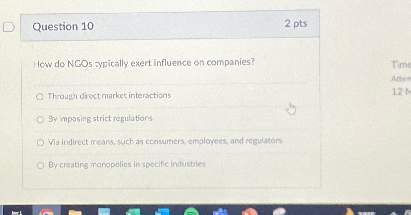 Solved Question 102ptsHow do NGOs typically exert influence | Chegg.com